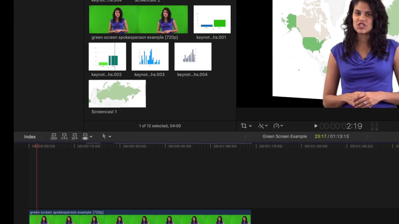 FCPX green screen overlays and keyframes - YouTube