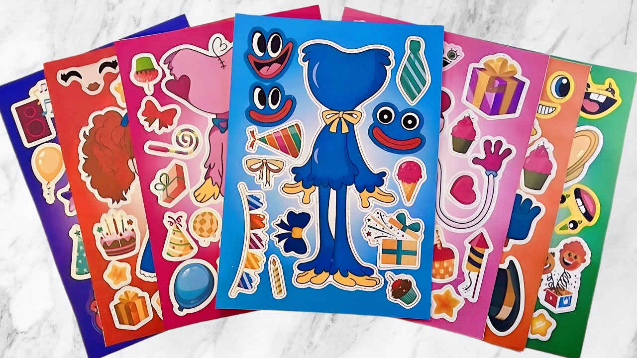 [ToyASMR] Decorate with Sticker Book Poppy Playtime #paperdiy #asmr # ...