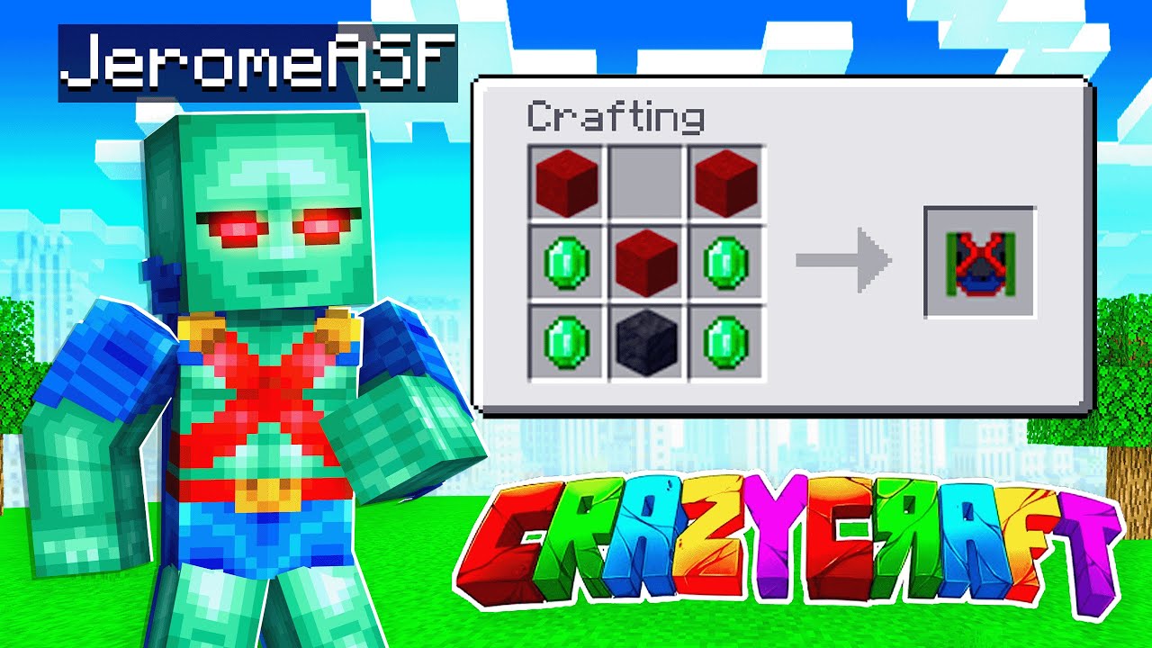 Creating AN ALIEN SUPERHERO In Minecraft Crazy Craft - YouTube