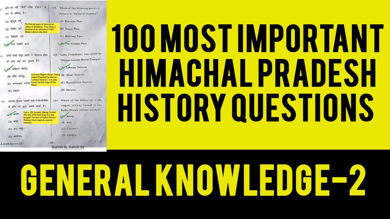 100 Most Important Himachal Pradesh General Knowledge 2 Himachal GK 100-most-important-himachal-pradesh-general-knowledge-2-himachal-gk