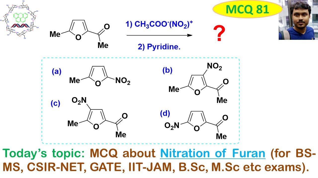 MCQ-81: About Nitration of Furan (for exams like, BS-MS, CSIR-NET, GATE ...