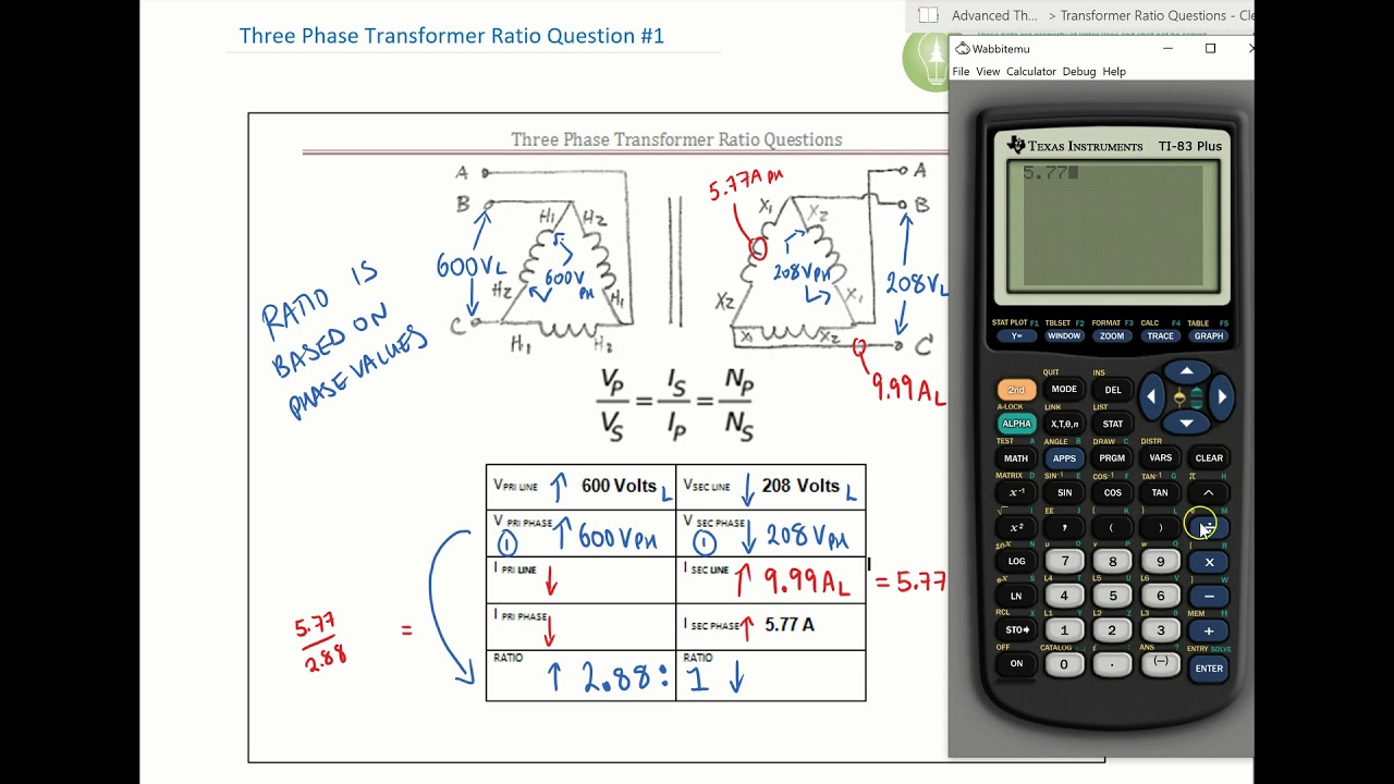 3 Phase Transformer Ratio Question #1 - YouTube