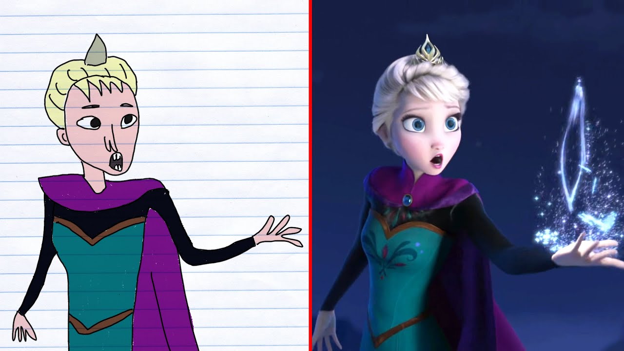 Frozen Elsa Funny Kid Drawing Meme | Let It Go Song 😂 - YouTube
