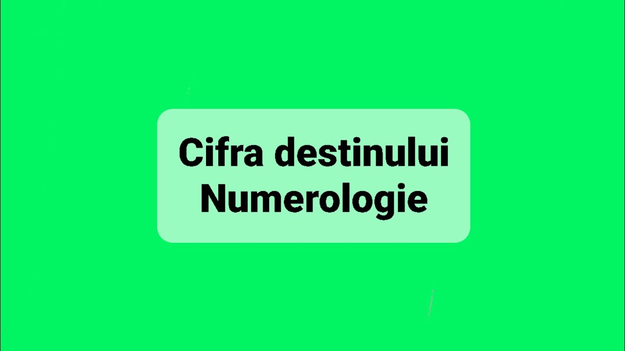 Cifra destinului Numerologie - YouTube
