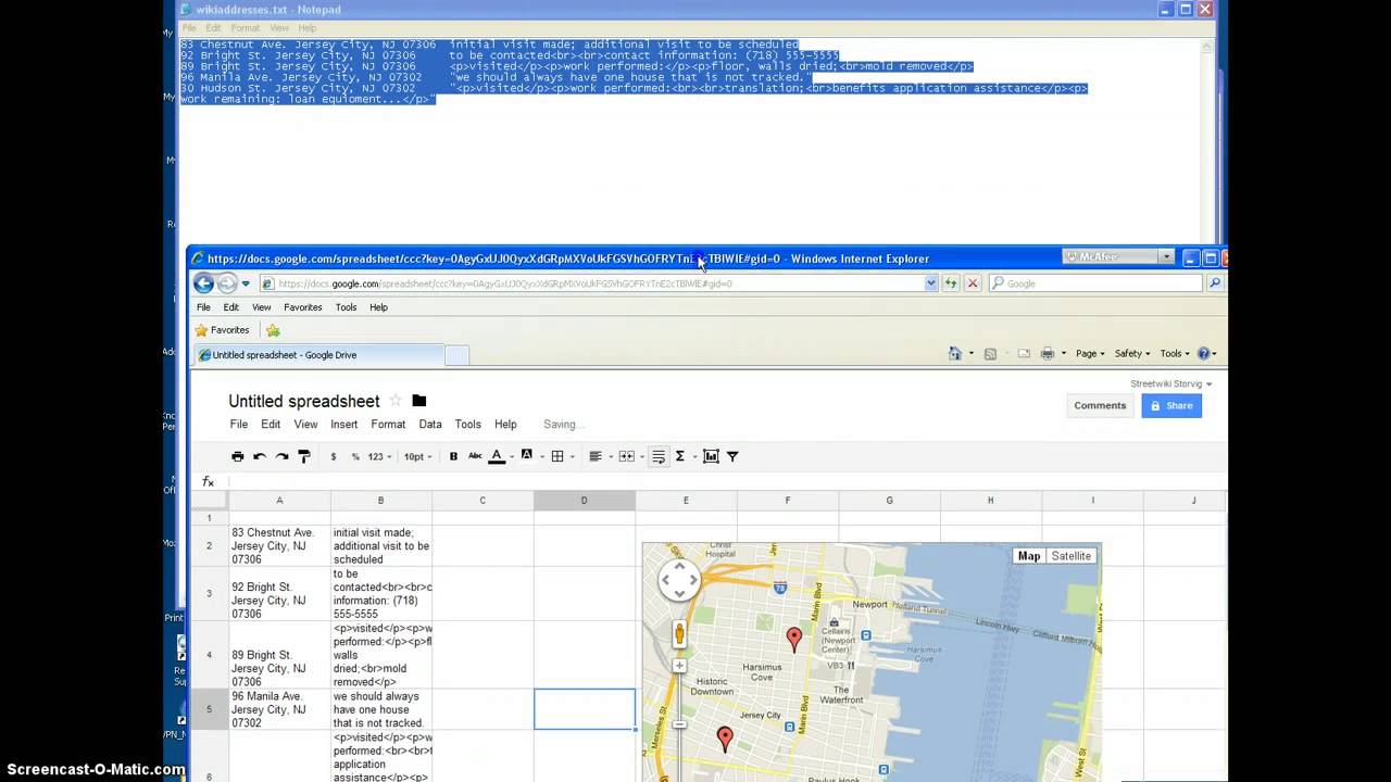 Using Google Doc spreadsheet with Maps Gadget - YouTube