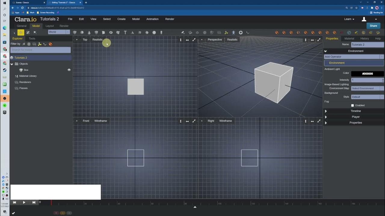 Create a Scene, Setup Workspace, & Create your first Shape (Clara.io Tutorials - Episode 1 ...