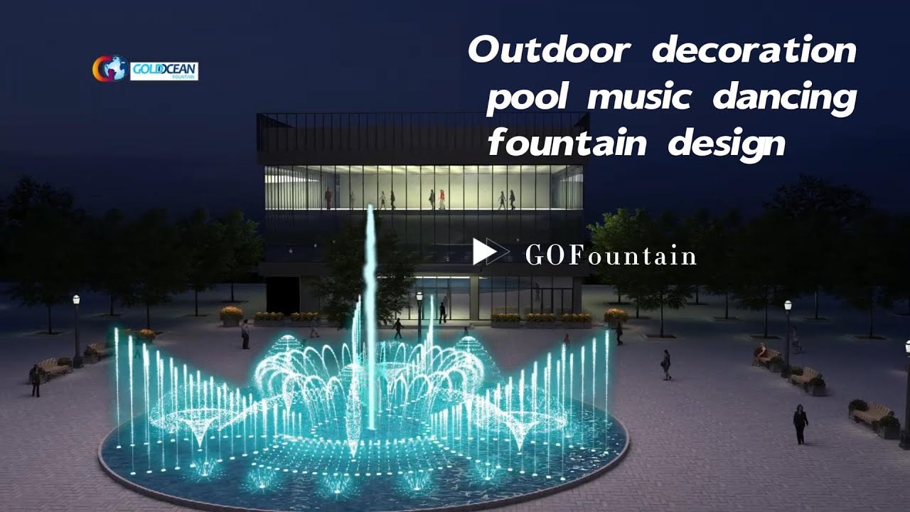 Outdoor decoration pool music dancing fountain design - YouTube