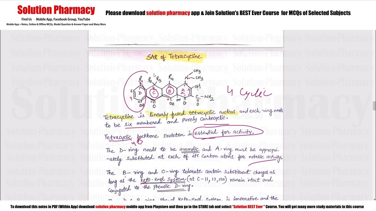 Topic (15) Tetracycline Antibiotics (Part 03) = Structure Activity ...