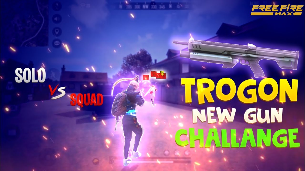 Trogon || Free Fire New Gun Challange Against 1 Vs 4 Situation ...