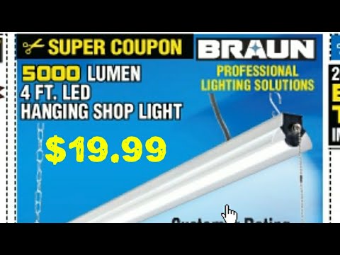 Harbor Freight LED 4FT worklight - YouTube
