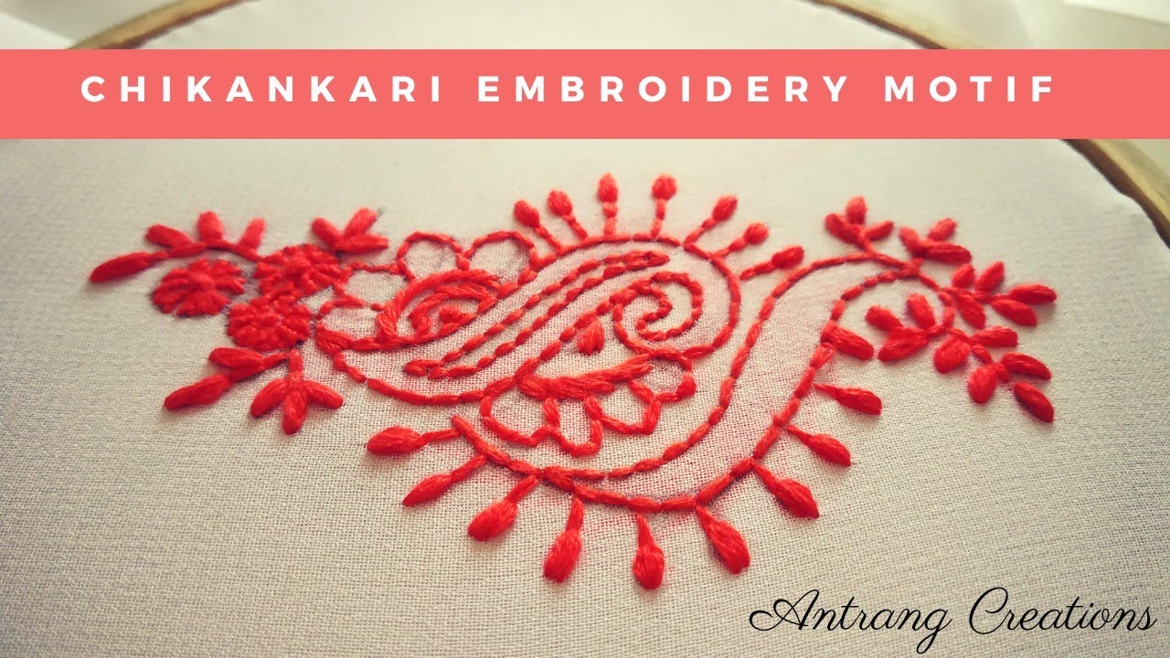 Chikankari Embroidery motif using bakhiya, keel and phanda | Antrang ...