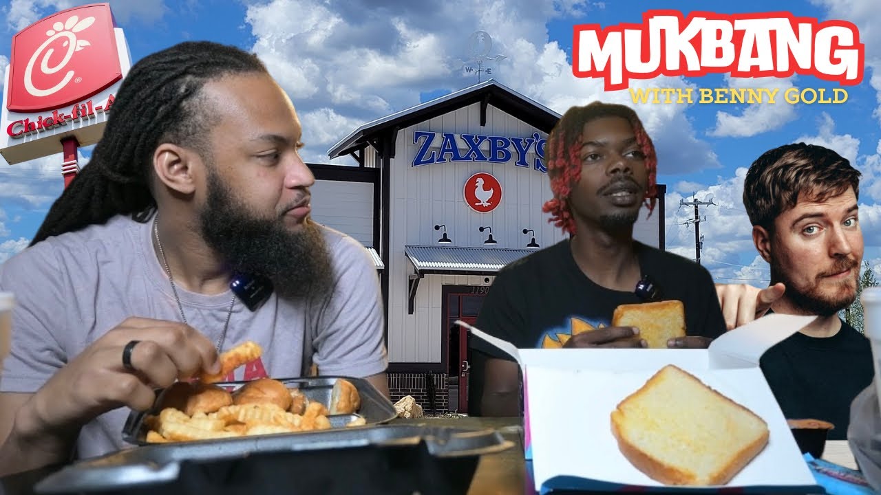 Talks Mr. Beast, Drugs in Chick-fil-A and Food Debates | Zaxbys MukBang ...