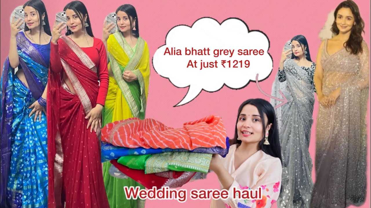 Wedding saree haul // new bride saree haul// latest amazon saree haul ...