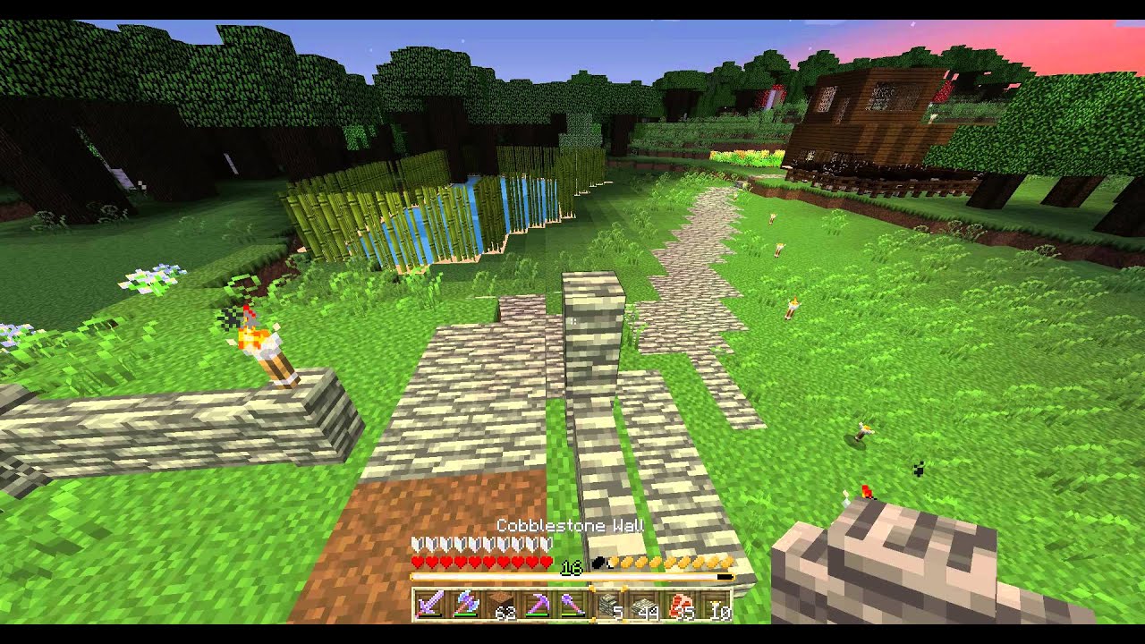 Minecraft 1.8 " Cow Corral." - YouTube