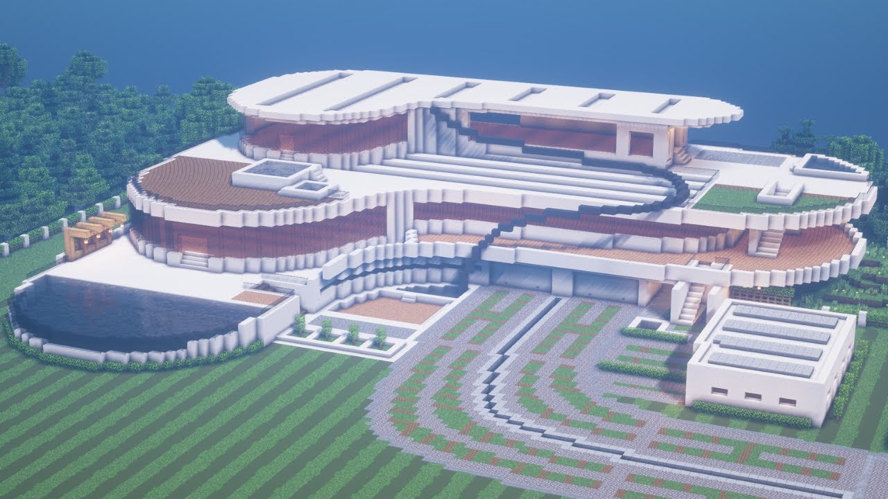 Minecraft: Modern Mansion Tutorial | Architecture Build (#8) Pt. 1 ...