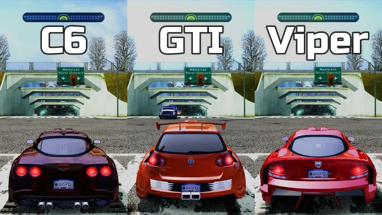 NFS Most Wanted: Chevrolet Corvette C6 vs Volkswagen Golf GTI vs Dodge ...