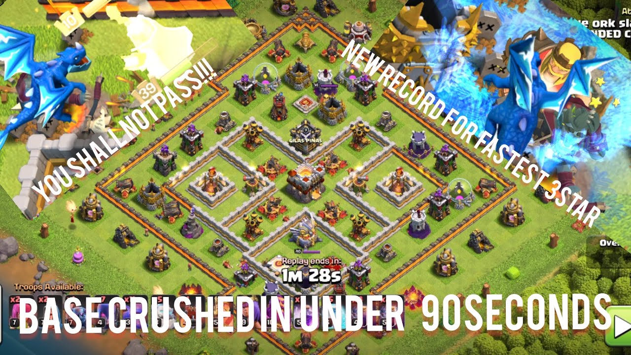 Crushed This TH11 in Under 90sec Bat Slap & 5 Ice Golems Easy 3 Star ...