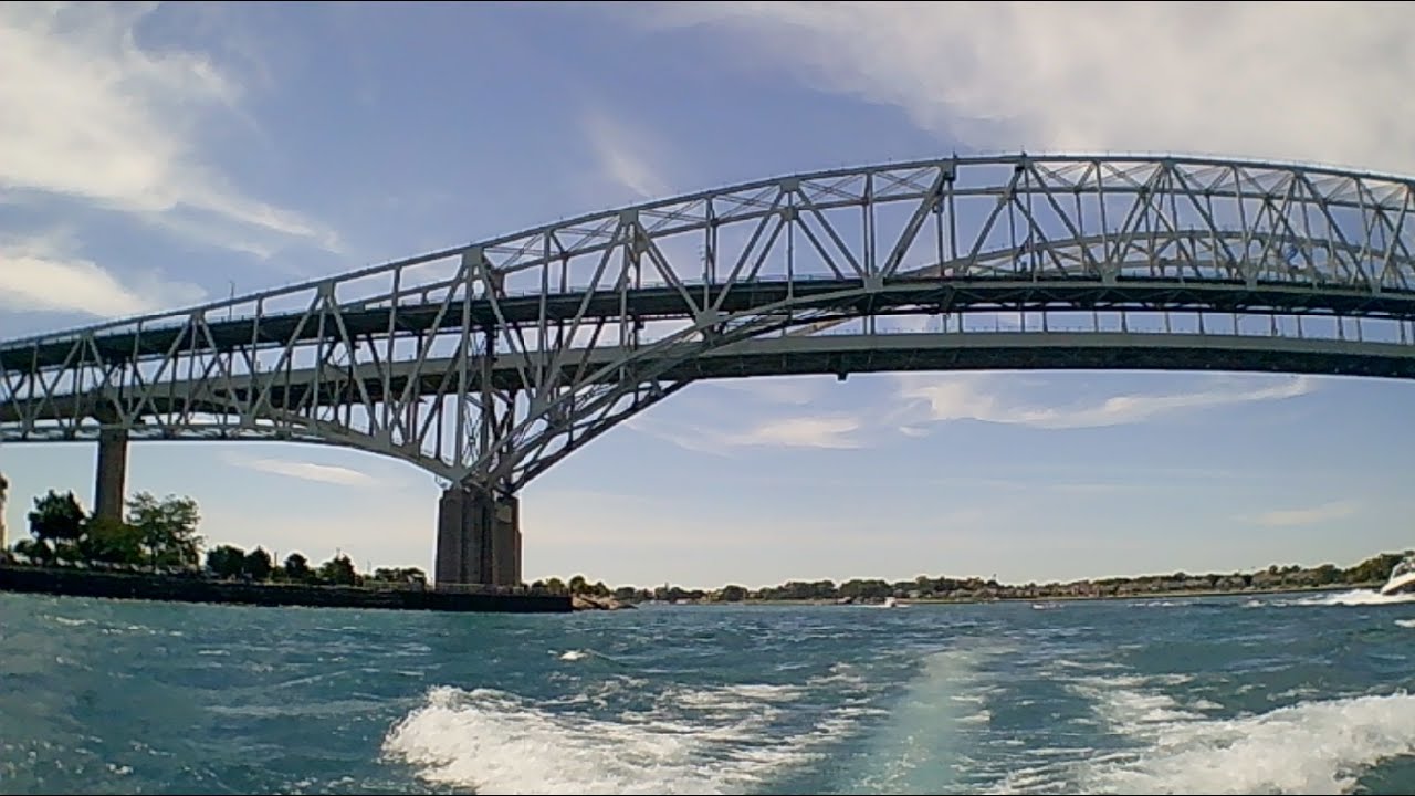 Checking out Bluewater Bridge from the water on a choppy,Windy day with ...