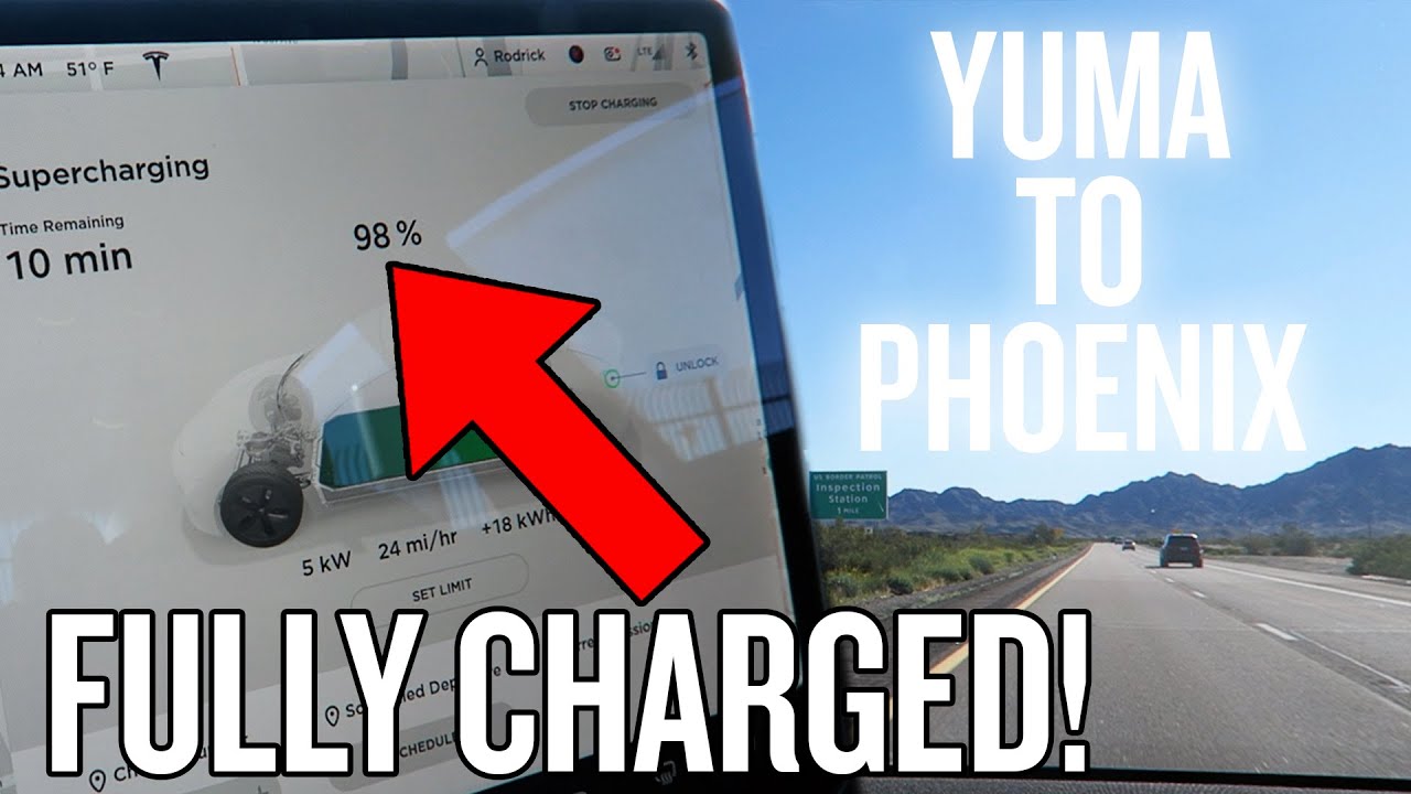 Yuma To Phoenix In A Tesla Model 3 (Range Anxiety?) - YouTube