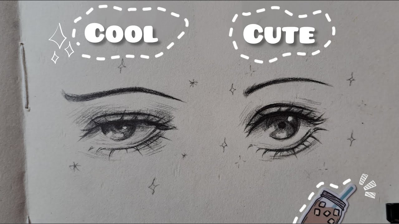 How to draw eyes | cool _cute /step by step - YouTube