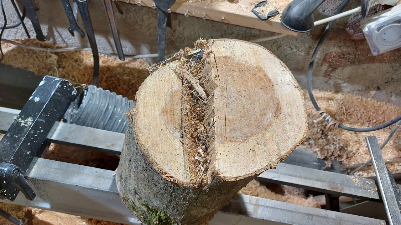 woodturning rowan tree natural edge - YouTube