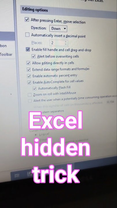 Excel hidden trick | enable drag and drop button in Excel #shortvideo #excel #computer # ...