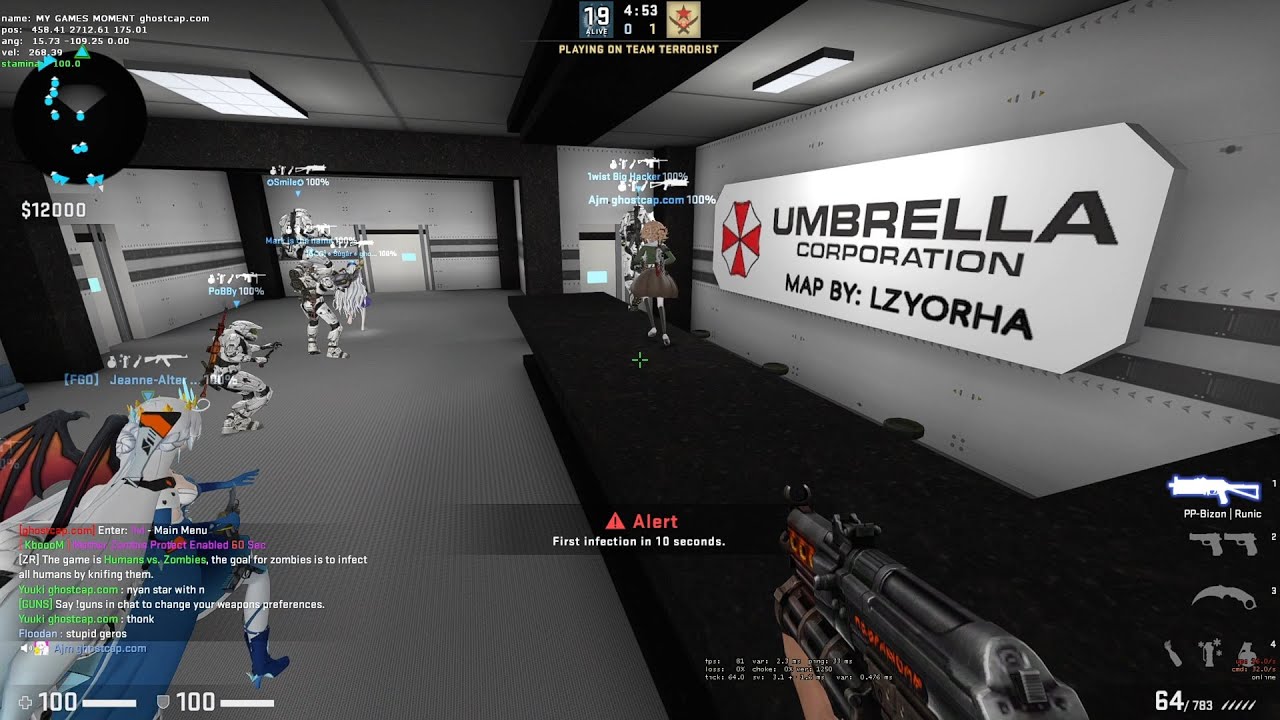 CSGO ZOMBIE SURVIVAL MOD MAP zm_re2r_lab_a2 On Ghostcap - YouTube
