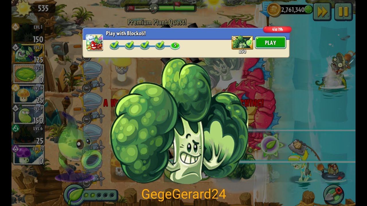 Plants vs. Zombies 2 - PREMIUM PLANT QUEST: Play with BLOCKOLI, stage 5 ...