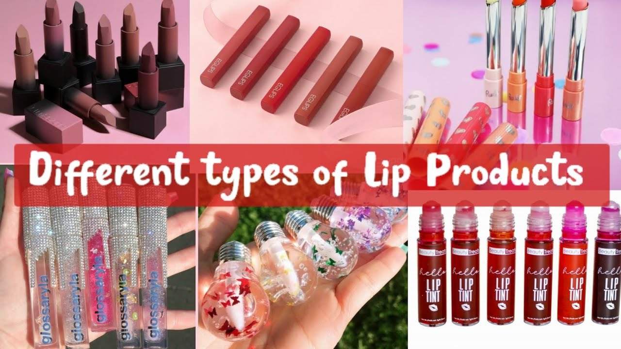 Different types of lip products • Cute lipstick, lipbalm, lipgloss ...