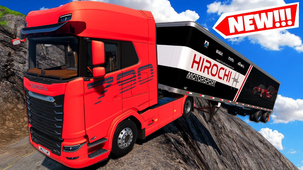 Driving This NEW SEMI TRUCK on The Most DANGEROUS ROAD in BeamNG Drive ...