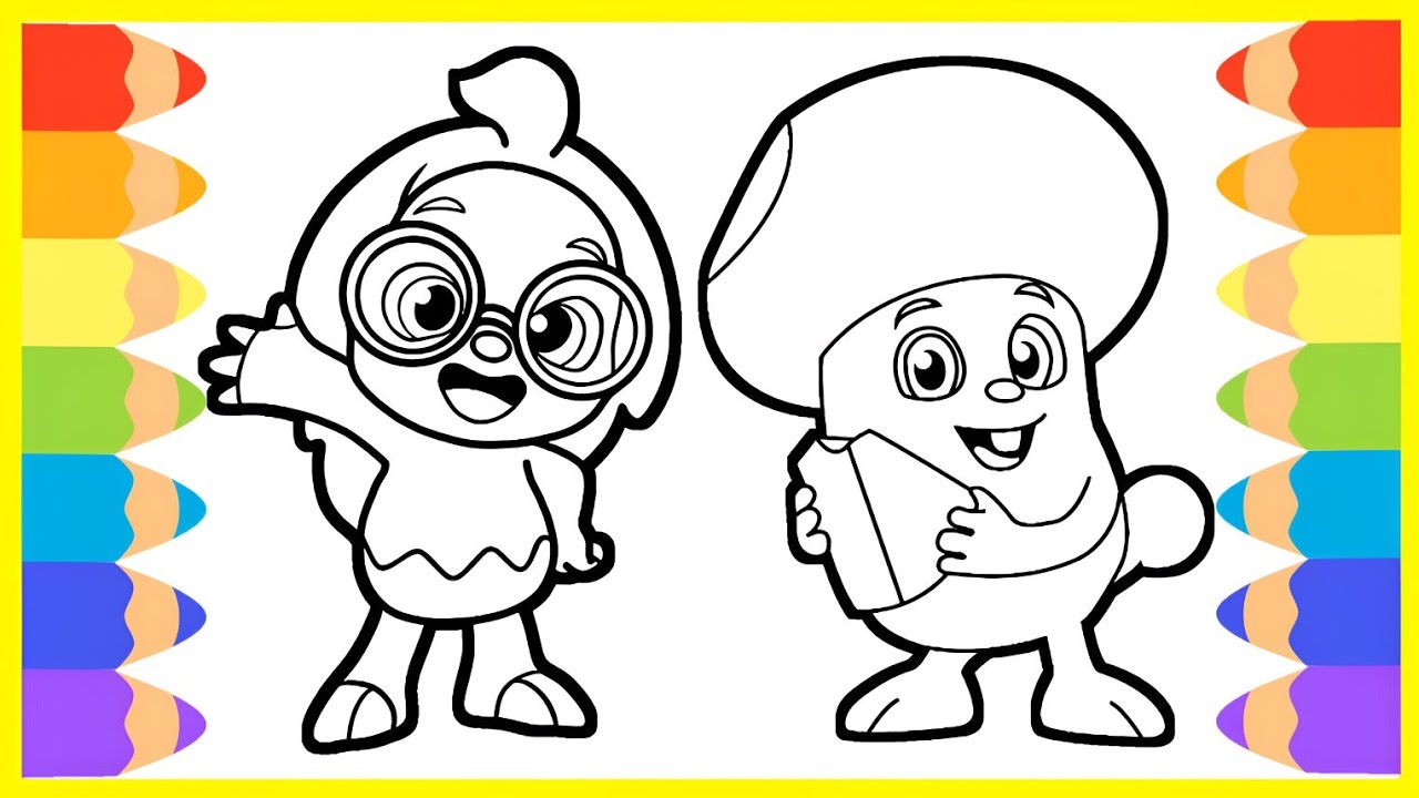 Coloring Pinkfong Hogi & Myan - Easy & Fun Coloring for Kids | Pinkfong ...