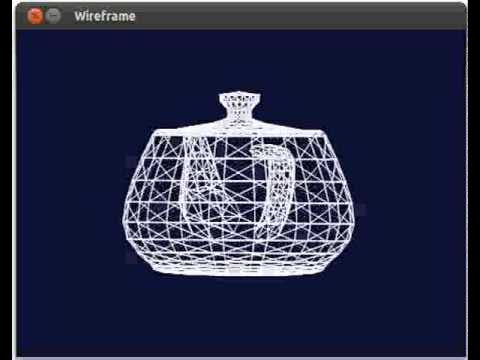Pygame wireframe viewer - teapot - YouTube