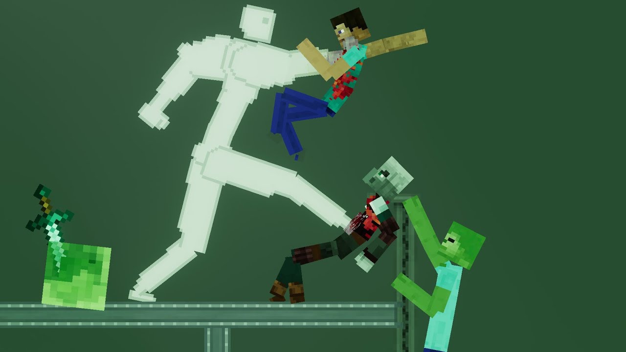 Minecraft Creatures Fight Against Buff Human In People Playground - YouTube