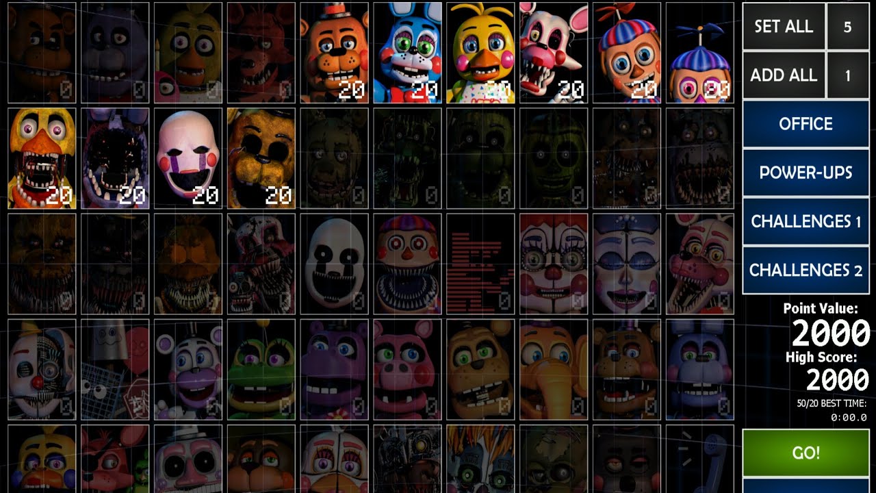 Ultimate Custom Night 10/20 but animatronics from Fnaf 2 - YouTube