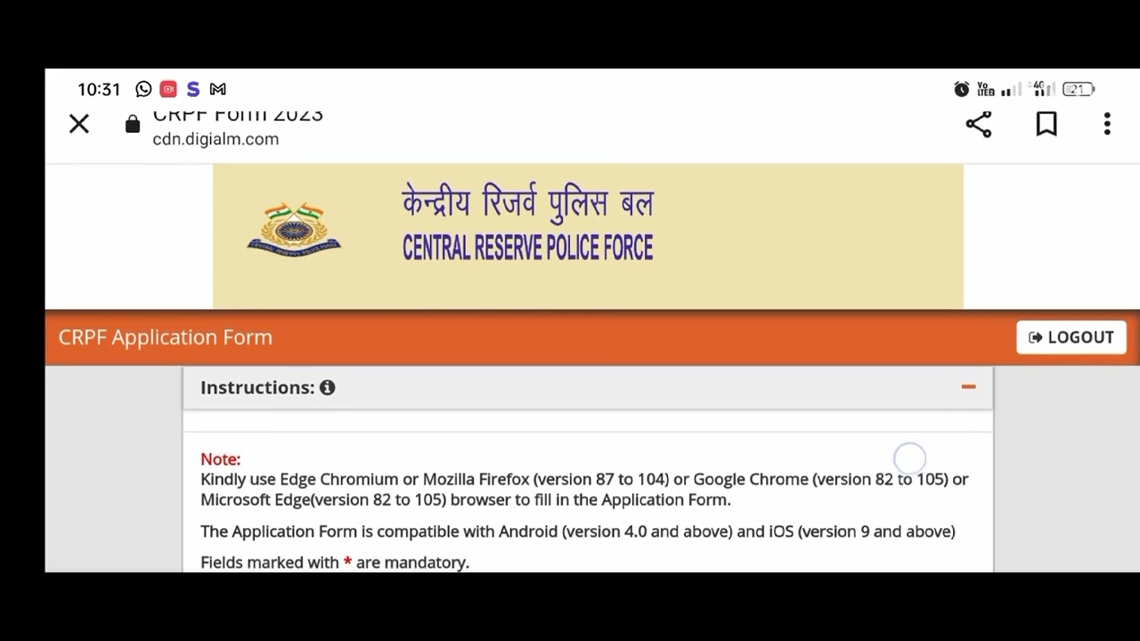 HOW TWO APPLY ONLINE CRPF FROM PROSESS ll mobile Sai kaise crpf ka ...