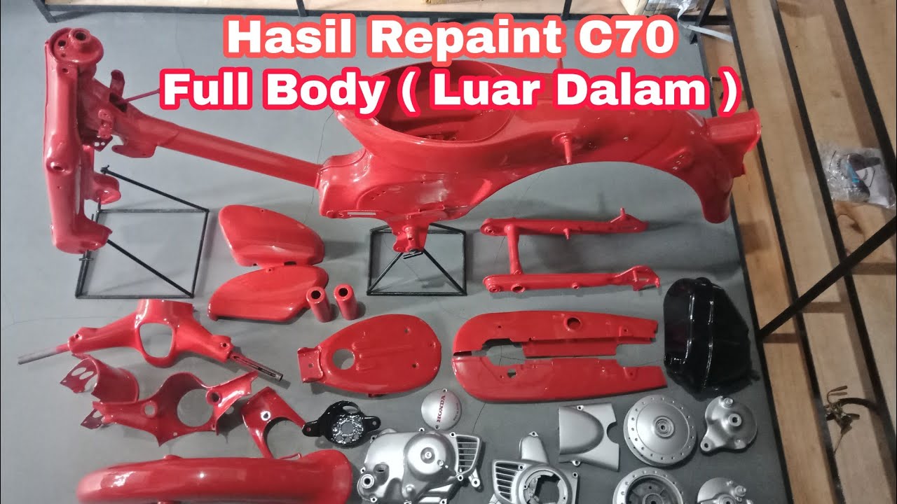 Cat body motor - warna metalik merah full body c70 - YouTube