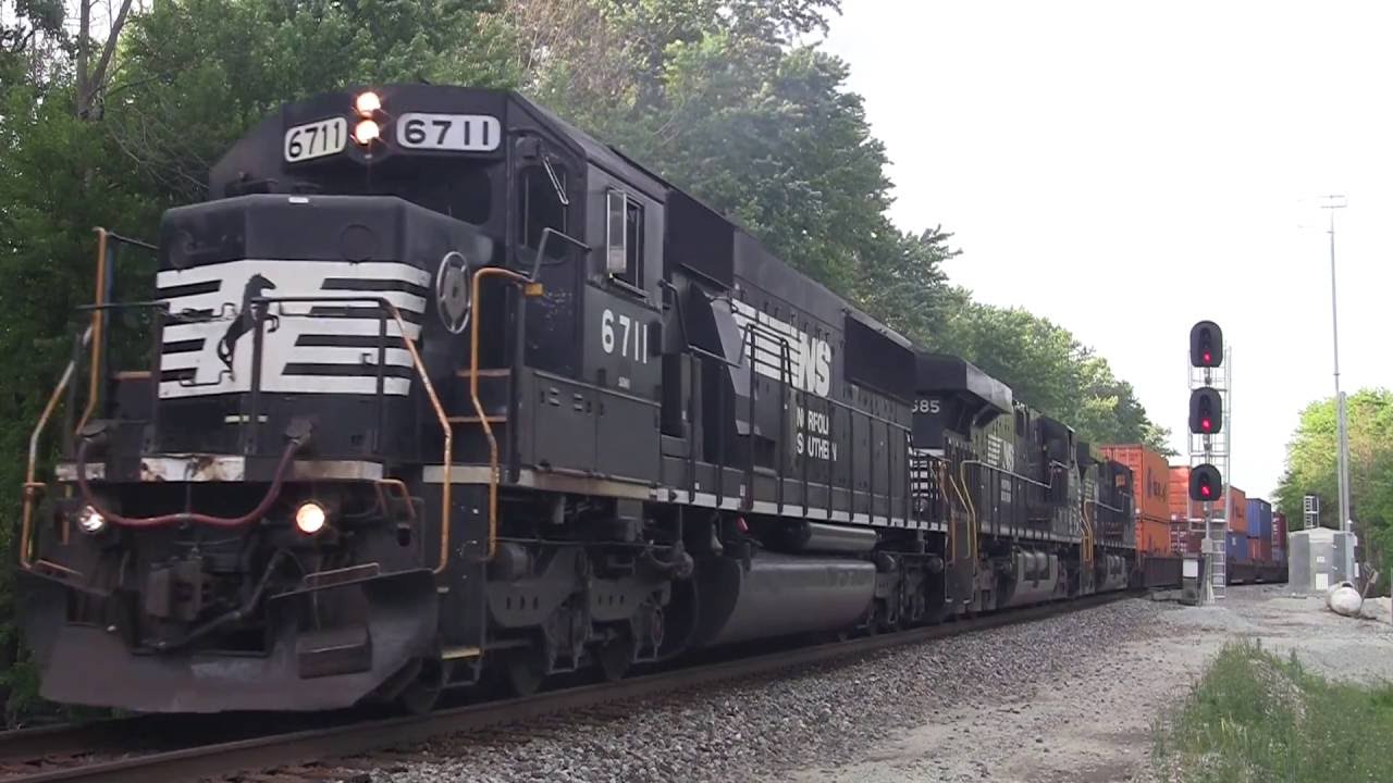 NS 6711 Leads 21T through Logansport, Indiana - June 15, 2016 - YouTube