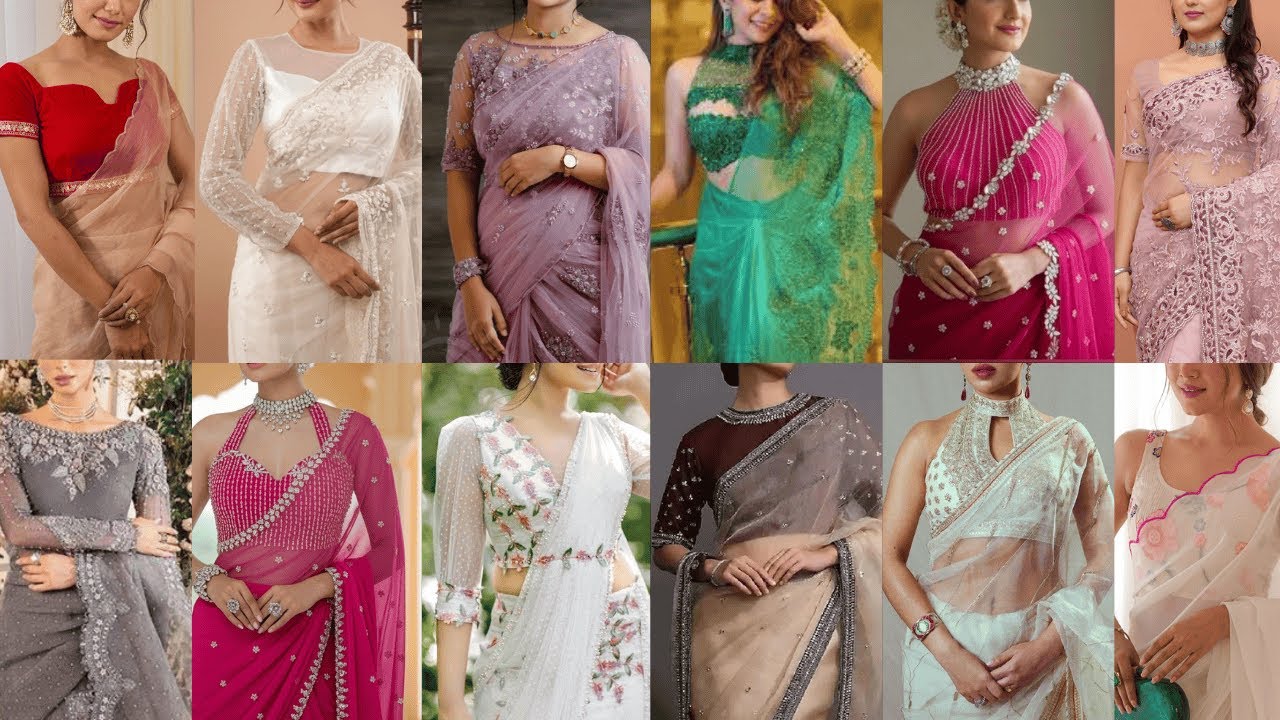 Transparent Saree Blouse Designs 2025 | Modern Transparent Saree Blouse ...