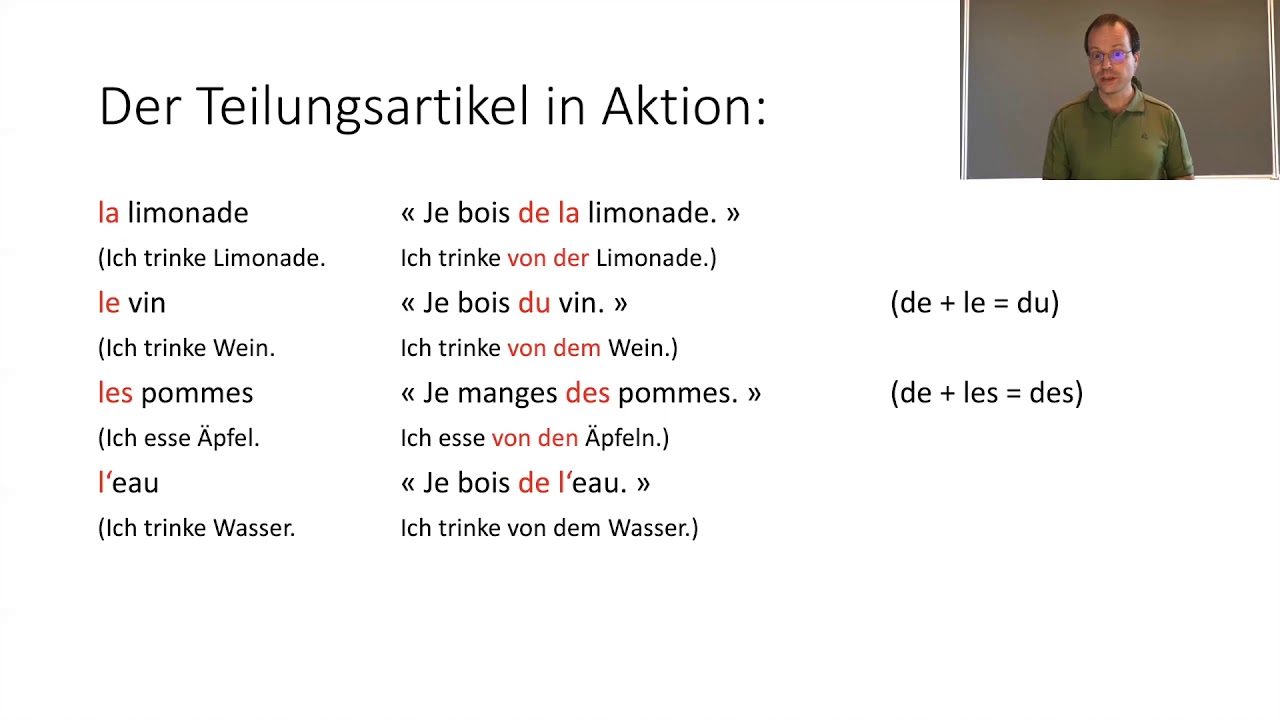 Teilungsartikel - l'article partitif - YouTube