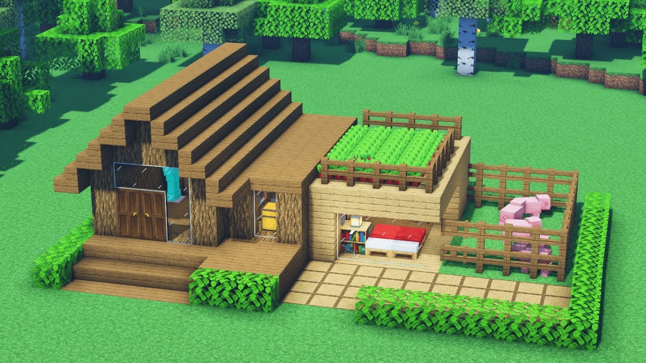 Minecraft - Tutorial Membuat Rumah Survival Simple! pt.5 - YouTube