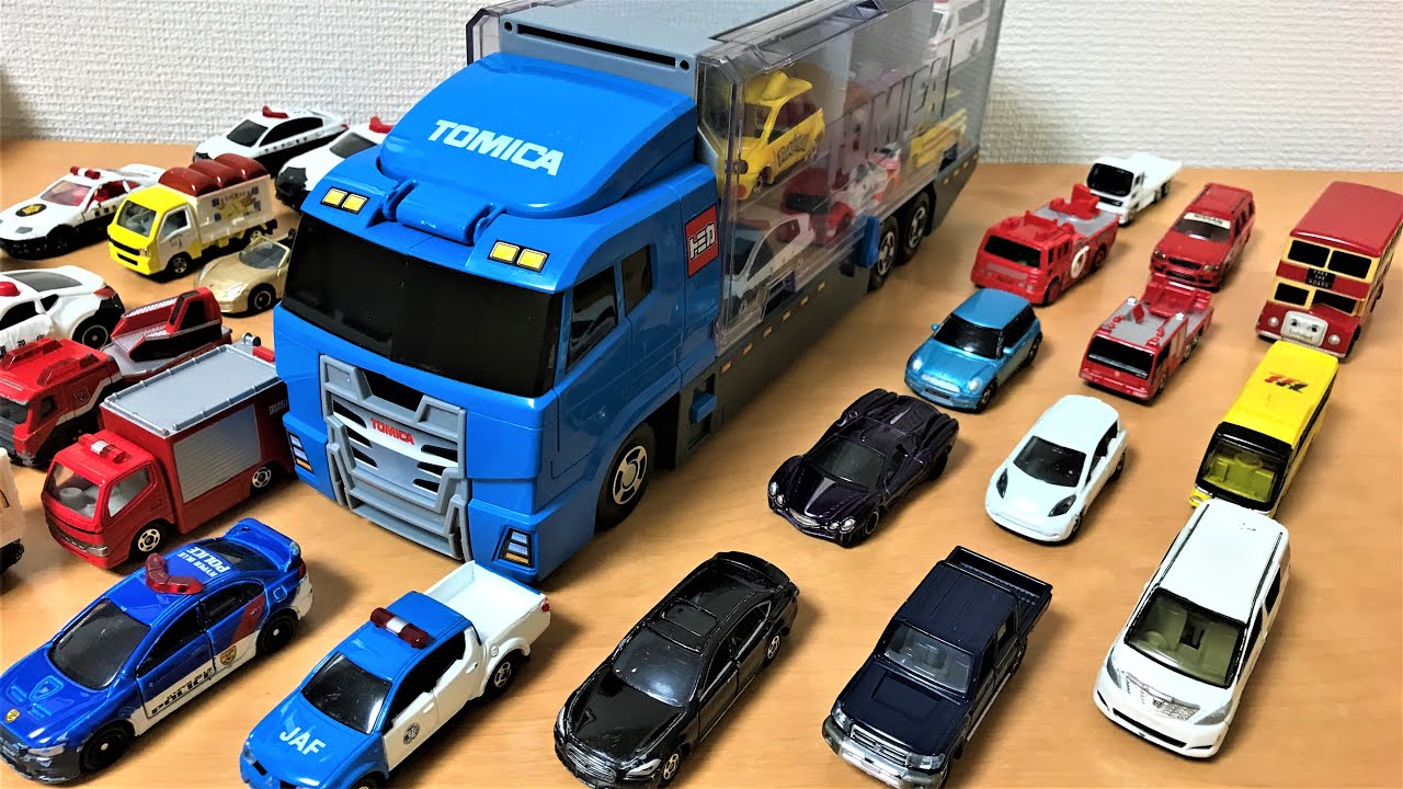 【TOMICA 】Convoy track Learn Colors おかたづけコンボイ 色を覚えよう - YouTube