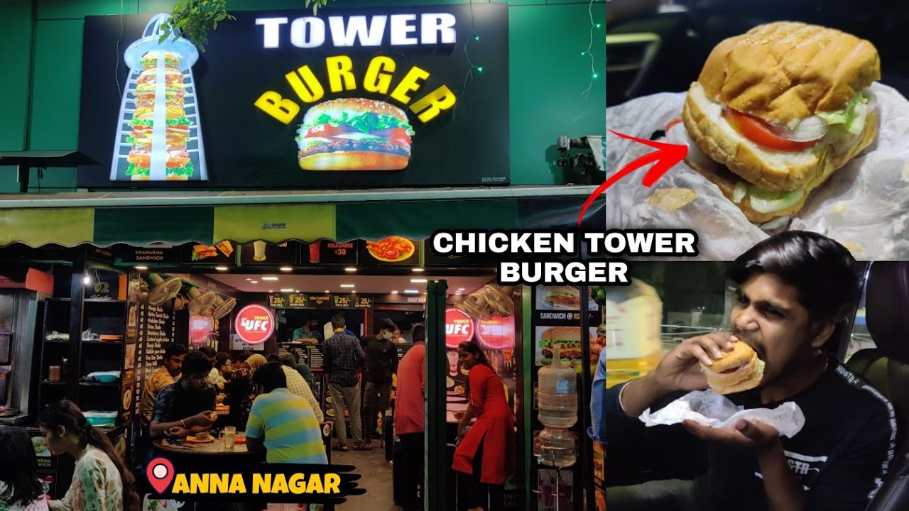 Tower Burger Review l Double Decker Burger, Tower Burger, Chicken ...