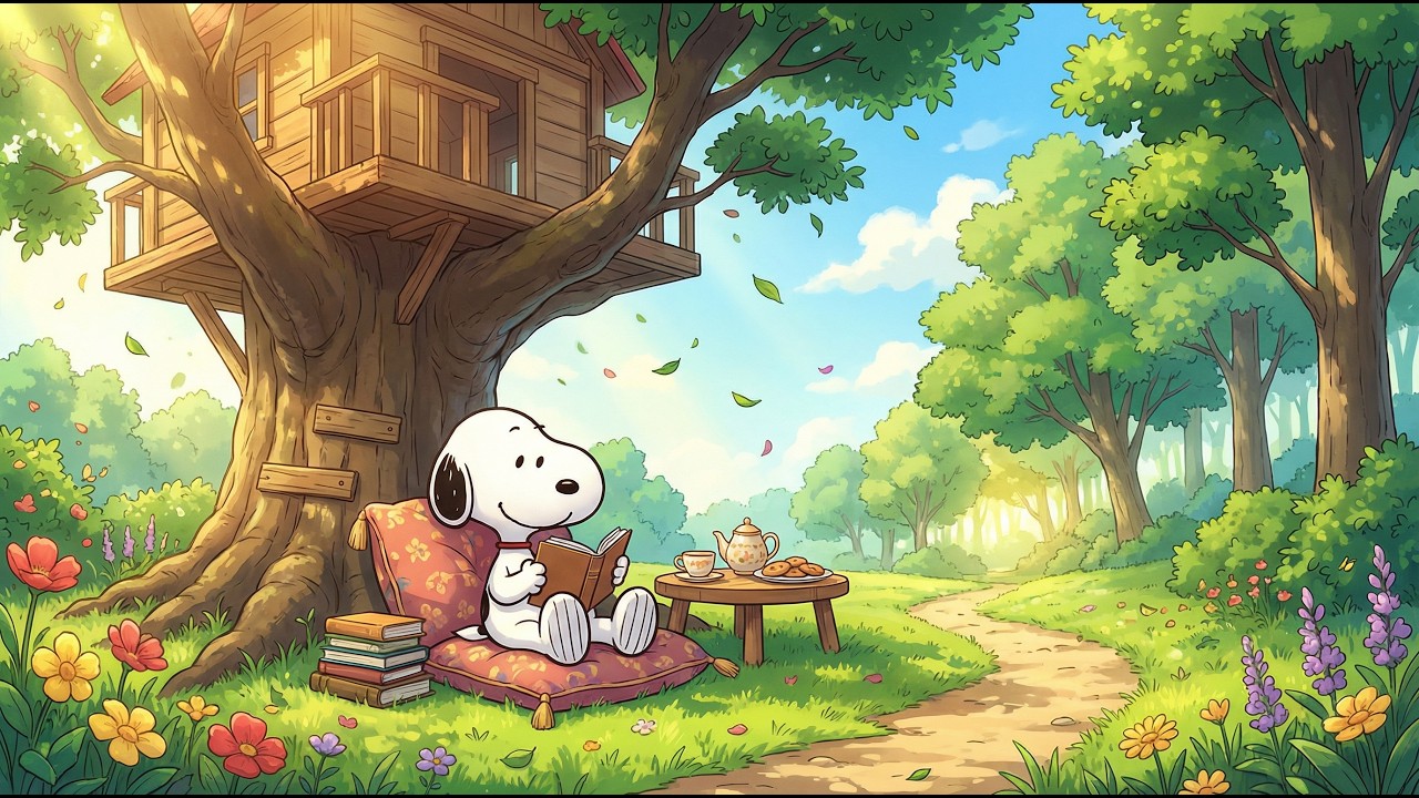 Deep Relax | Snoopy Lofi Jazz for Reading & Study | Sunny Treehouse ...