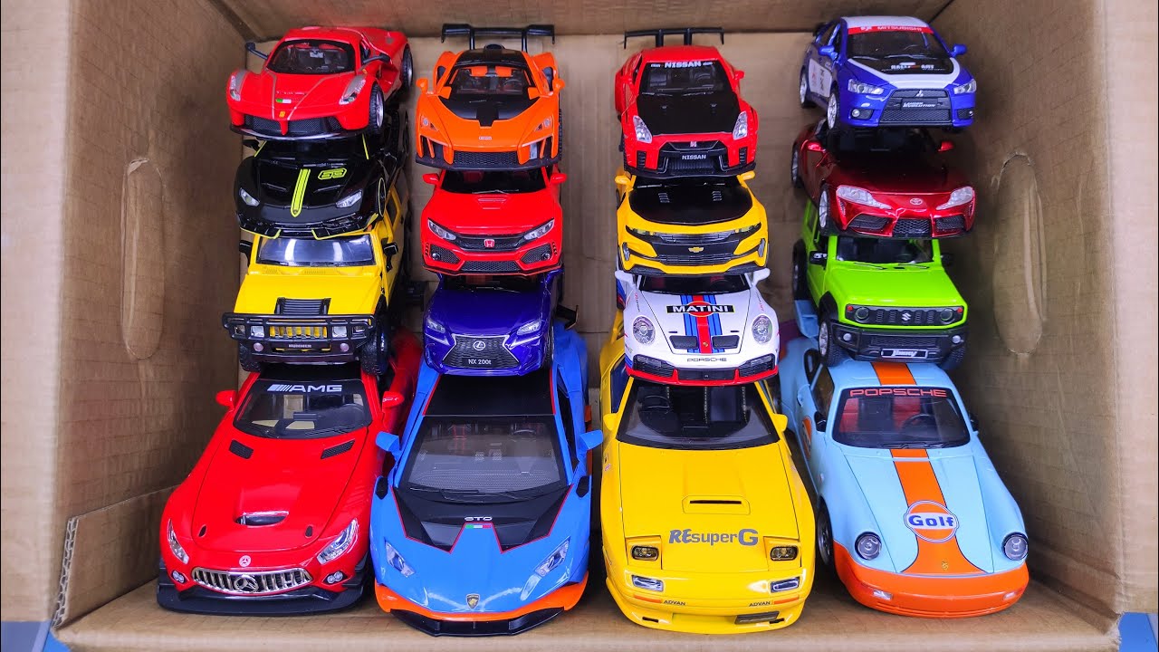 A Box Full of Cars, Roll Royce, Lamborghini, Ferrari, Porsche, Suzuki ...