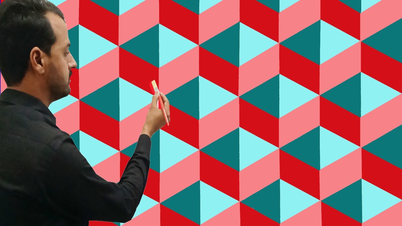 3D wall simple design | 3D wall painting ideas | bedroom wall painting ...