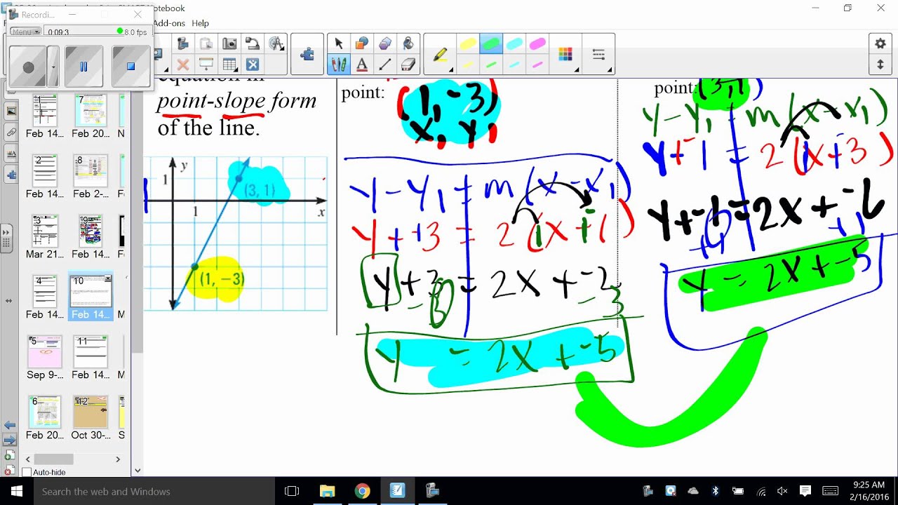 8th Grade Unit 8 Point Slope Form day 2 video - YouTube