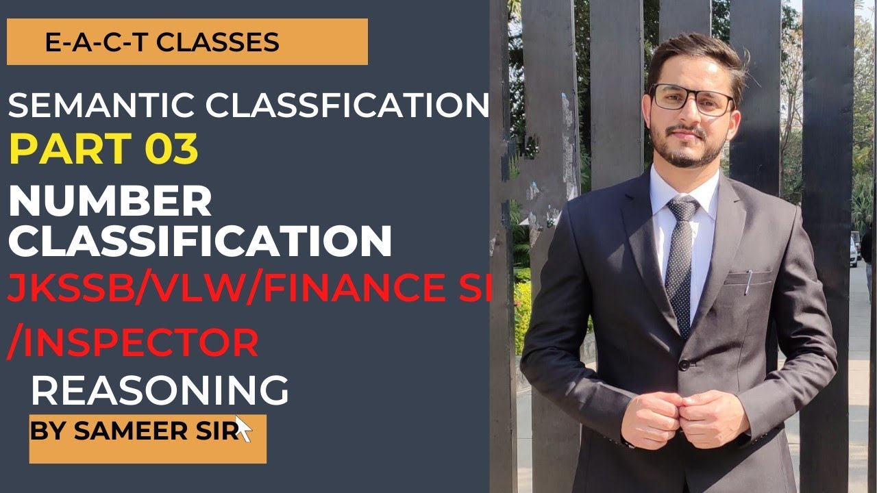 Semantic Classification | Number Classification | Part-3| Reasoning for ...