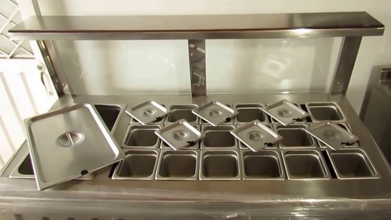 mueble autoservicio área caliente y fría en acero inoxidable serie 304. ...