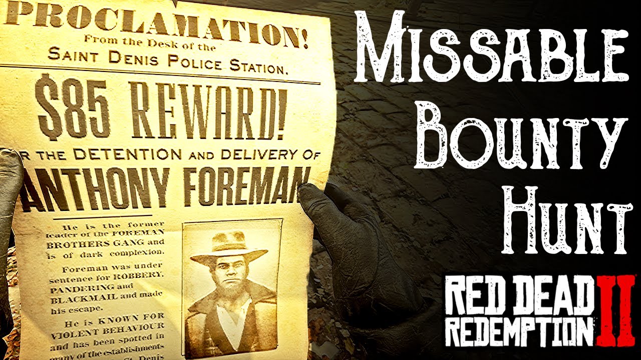 RDR2 Anthony Foreman | Bounty Hunting | Red Dead Redemption 2 - YouTube