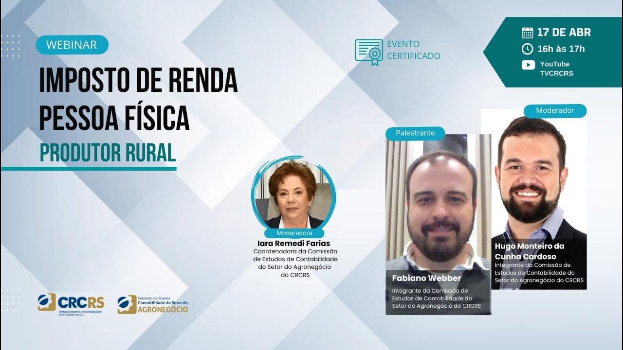 [Webinar] Imposto de Renda Pessoa Física - Produtor Rural - YouTube